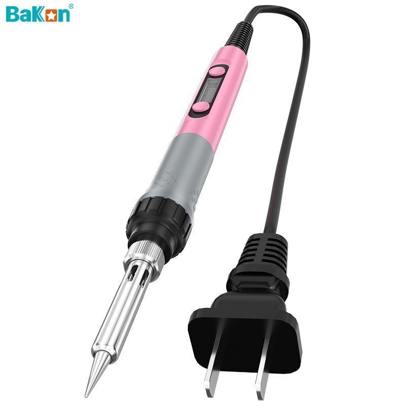BK606A Protable Digital Display Soldering Iron Pink Color - Bakon Tools