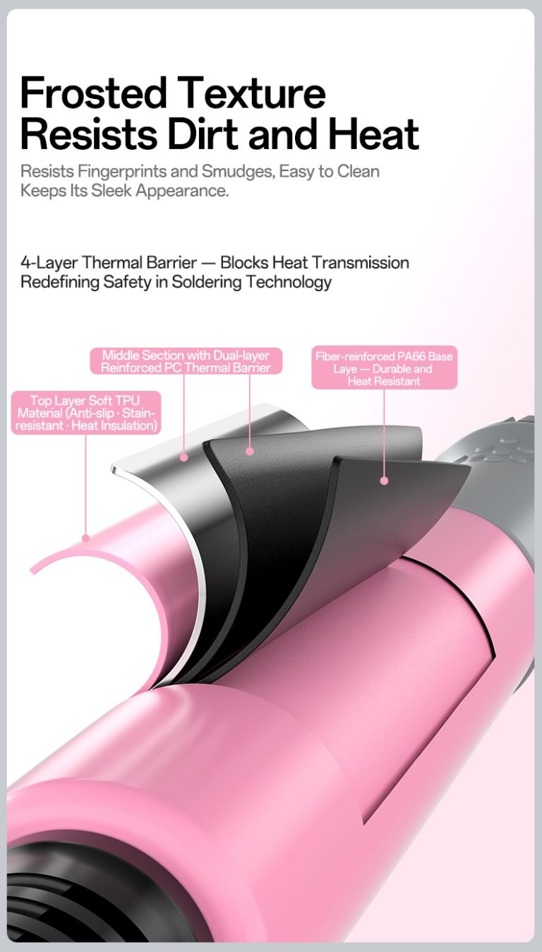 BK606A Protable Digital Display Soldering Iron Pink Color – Bakon Tools